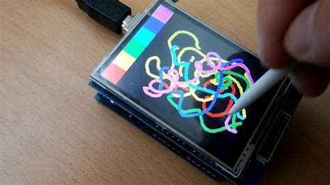 Arduino Uno 로 28인치 Tft Touch Lcd Shield 를 장착해서 터치 테스트 해보기 Youtube