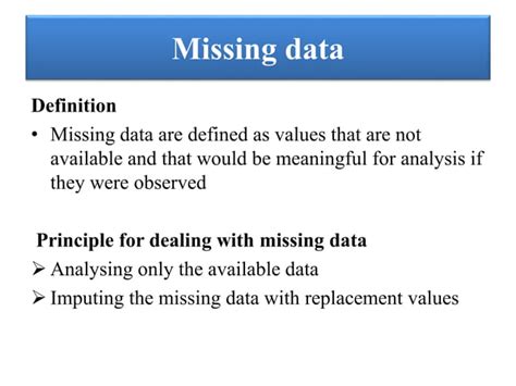 Imputation Of Missing Data In Clinical Trials Pptx Technology And Computing