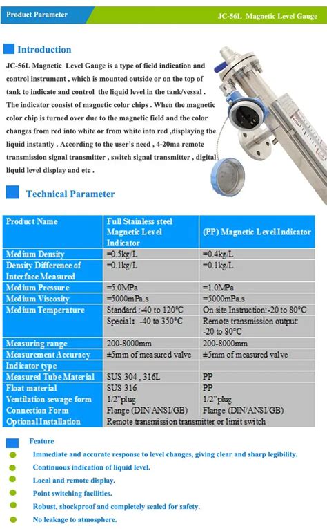 Magnetic Float Liquid Level Gauge Meter Indicator Products From Jiangsu BCST Group Co Ltd