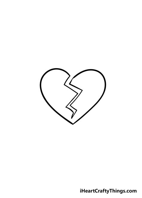 Broken Heart Drawing How To Draw A Broken Heart Step By Step
