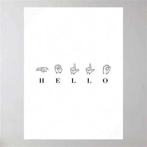 Hello Sign Language Zazzle Hello Sign Sign Language Language