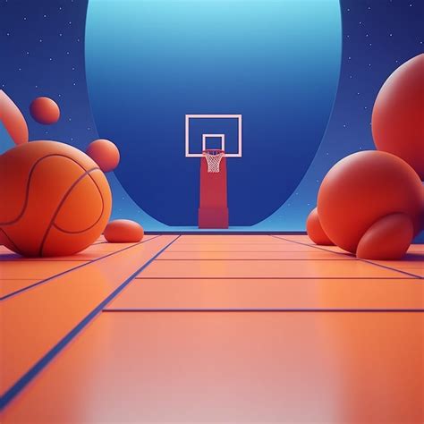 Premium Photo Basketball Bouncing On The Court