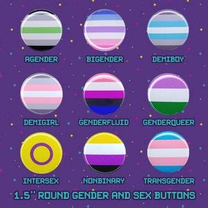 Round Gender And Sex Buttons Transgender Button Intersex Button Nonbinary Button LGBT