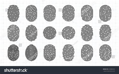 Vector Fingerprint Icons Set Isolated Scifi Stock Vector Royalty Free 653886592 Shutterstock