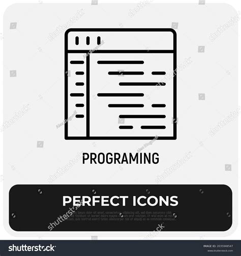 Programming Coding Web Development Thin Line เวกเตอร์สต็อก ปลอดค่าลิขสิทธิ์ 2035948547