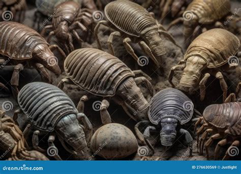 A Colony Of Trilobites That Show The Complex Forms They Took While Still Alive Ai Generation