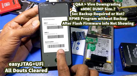 FAQ Vivo Downgrading Security RPMB Clear In Single Video EasyJTAG UFi YouTube