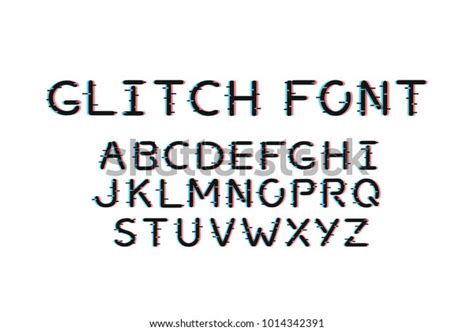 Vector Realistic Isolated Digital Glitch Font Stock Vector Royalty Free 1014342391 Shutterstock