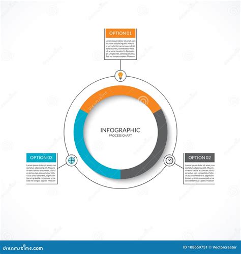Infographic Cycle Diagram Process Chart With 3 Options Stock Illustration Illustration Of