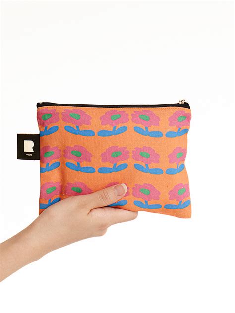 [선물포장]퓨어린넨 핸디지퍼파우치 Wave Daisy 핑크 Eternal Journey