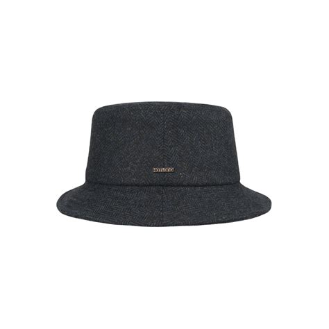 Bink Wollen Visgraat Bucket Hoed