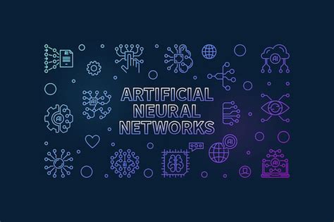 Premium Vector Artificial Neural Networks Outline Horizontal Colored