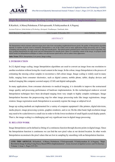 Pdf High Resolution Image Scaling Using Fuzzy Based Fpga Implementation