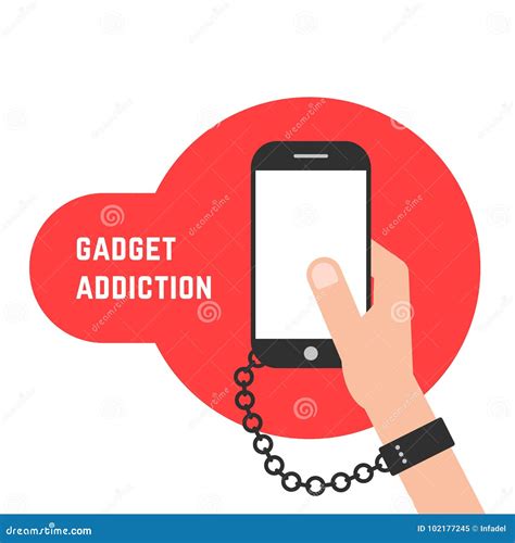 Gadget Addiction With Phone And Chain Stock Vector Illustration Of Mobile Cellphone 102177245