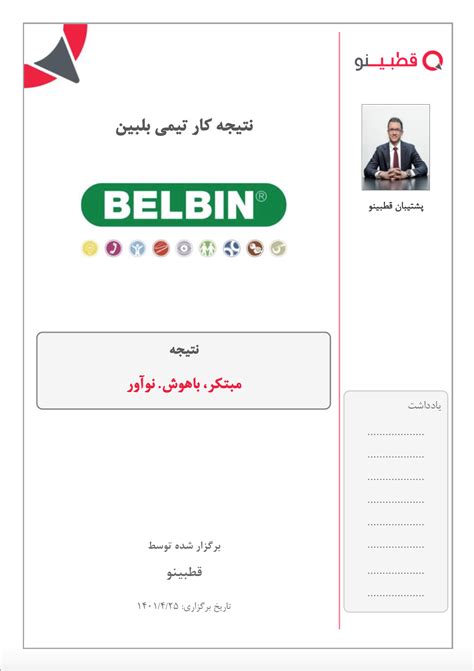 تست نقش‌های تیمی بلبین Belbin قطبینو