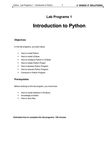 Solution Lab Programs 01 Introduction To Python Studypool
