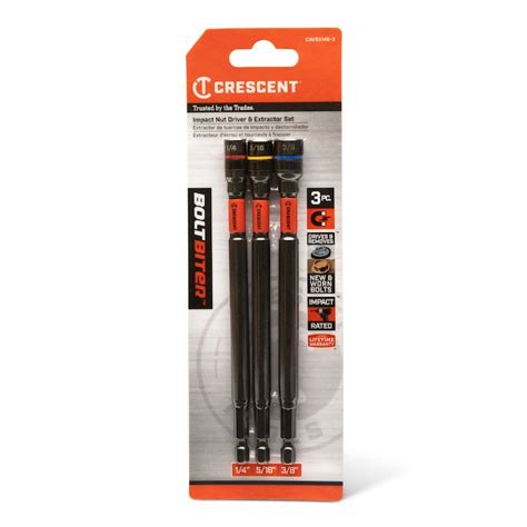 Crescent Bolt Biter 3 Pack Standard Sae Assorted Drive Impact Bolt