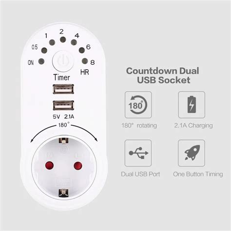 220v Timer Switch Mini Usb 5v 21a Adapter Socket Outlet Plug In