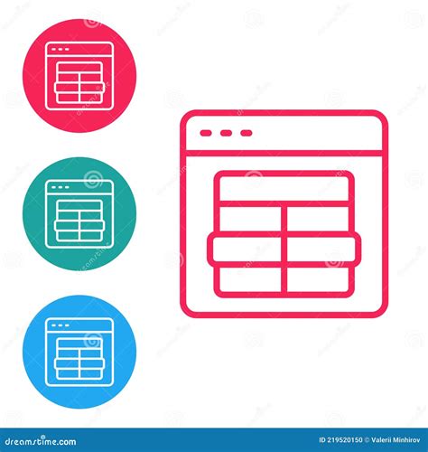 Red Line Mysql Code Icon Isolated On White Background Html Code Symbol