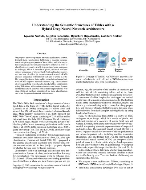 Pdf Understanding The Semantic Structures Of Tables With A Hybrid Deep Neural Network Architecture