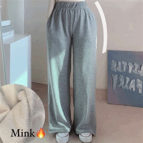 숏밍크기모 골반넓어보여요기장선택 키작녀인생핏 겨울 하이웨스트 밴딩 일자 와이드 팬츠 트레이닝 츄리닝 기모 바지 2col리틀페어리롱 기장추가도 있어요 에이블리
