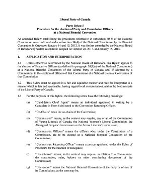 Fillable Online Convention Liberal Procedure For The Election Of Party And Commission Officers