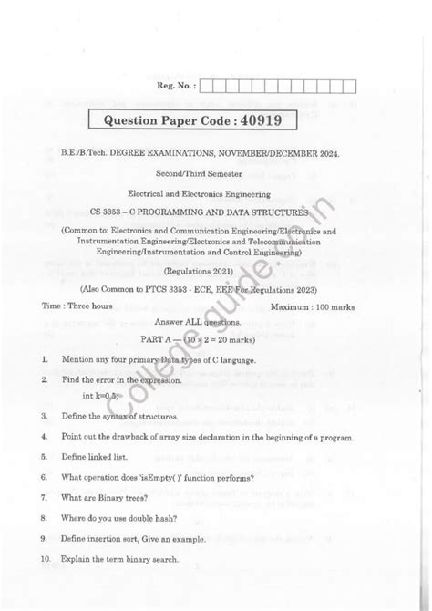 c programming and data structures r2021 anna university question paper