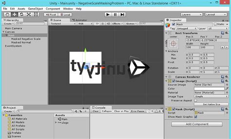 negative scale prevents masking in new ui unity engine unity
