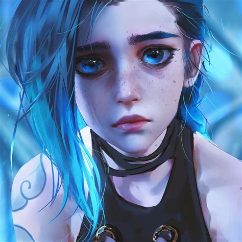1280x1280 Jinx Sad Eyes League Of Legends HD 1280x1280 Resolution Wallpaper HD TV Series 4K