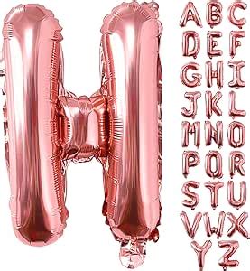 Lovoir 40 Inch Large Rose Gold Letter H Balloons Big Size
