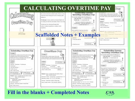 Financial Maths Calculating Overtime Pay Workbook Teaching Resources