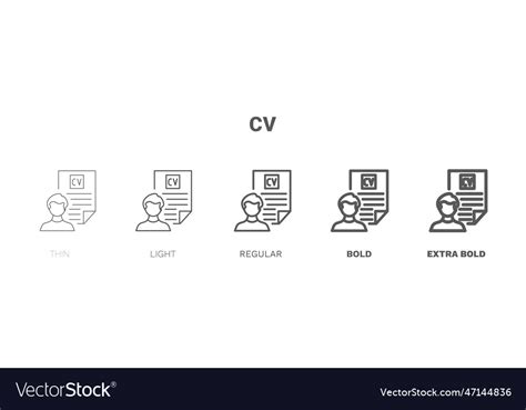 Cv Icon Thin Regular Bold And More Icon From Vector Image
