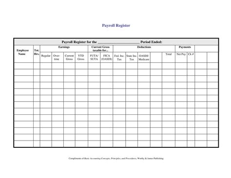 Free Pritntable Payroll Ledger Templates [excel Pdf] Sample