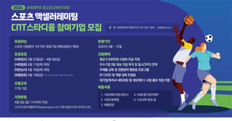 씨엔티테크 2023 스포츠 액셀러레이팅 프로그램 ‘cnt스타디움창업기업 모집 사례뉴스