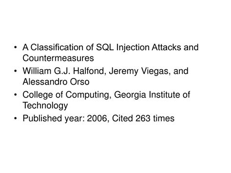 Ppt Sql Injection Attacks And Counter Measures Powerpoint