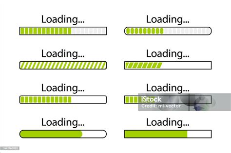 loading bar icons set load progress indication loading bar progress