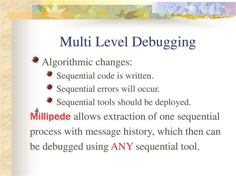 Multi Level Interactive Parallel Debugging Of Message Passing Programs
