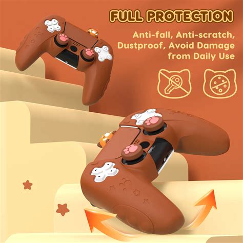 Iine Red Panda Silicone Protective Case For Ps5 Controller Brown