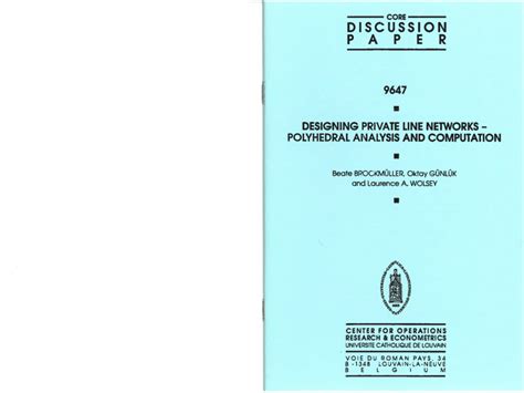 Pdf Designing Private Line Networks Polyhedral Analysis And Computation