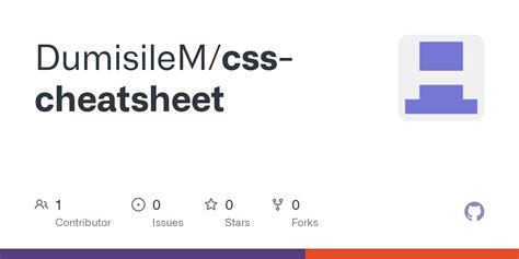 Github Dumisilem Css Cheatsheet