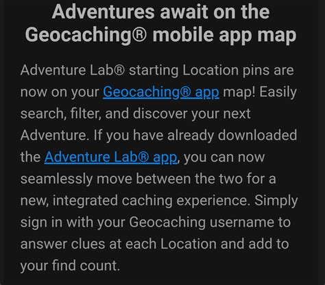 No Adventure Lab Caches In The Geocaching App As Advertised In The