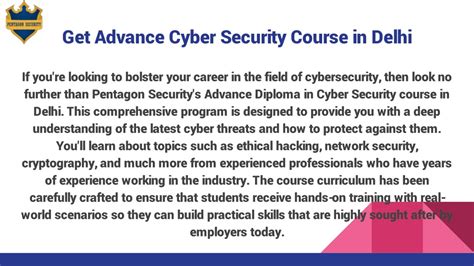 Ppt Seeking For Diploma In Cyber Security Course In Delhi Powerpoint