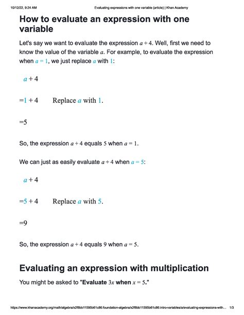 Evaluation Expression With One Variable Fundamentals Of Computing Studocu
