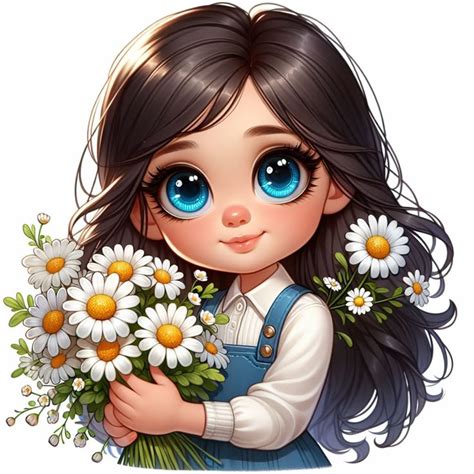 Девочка с ромашками Милые рисунки Фоновые рисунки телефона Силуэтные картинки