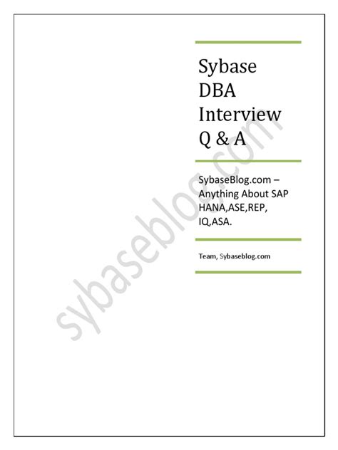 sybase dba interview q pdf databases database index