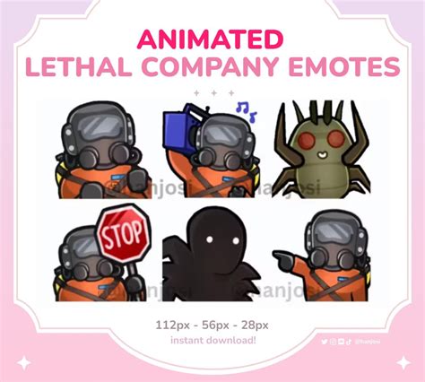 Lethal Company ANIMATED Emotes Set Discord Twitch Streaming Lethalcompany Emotes Gaming