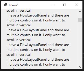 C How To Disable Horizontal Scroll Bar In FlowLayoutPanel Stack