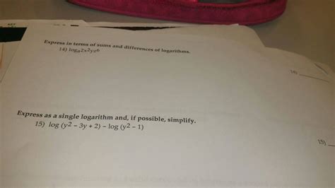 Solved Express In Terms Of Sums And Difference Of Logarithm Chegg Com