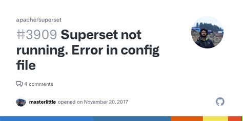 Superset Not Running Error In Config File Issue Apache Superset Github