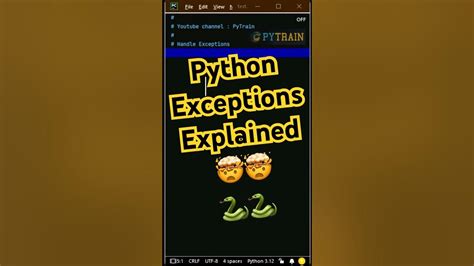 Python Exceptions Simplified Quick Guide Shorts Exceptions Youtube